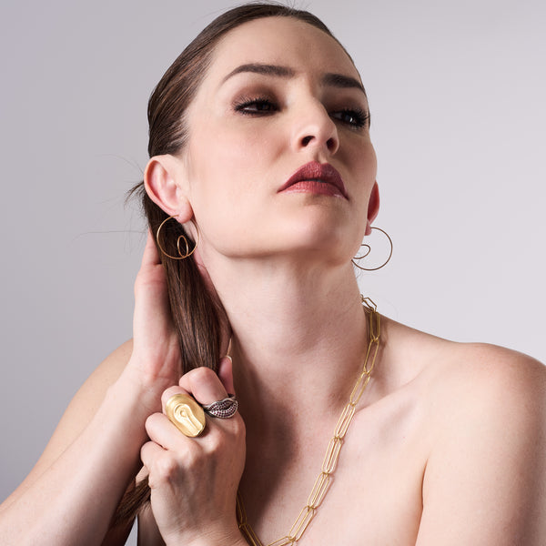 Geometric Gold Wire Earrings by Friederike Maltz | _18K _New ...