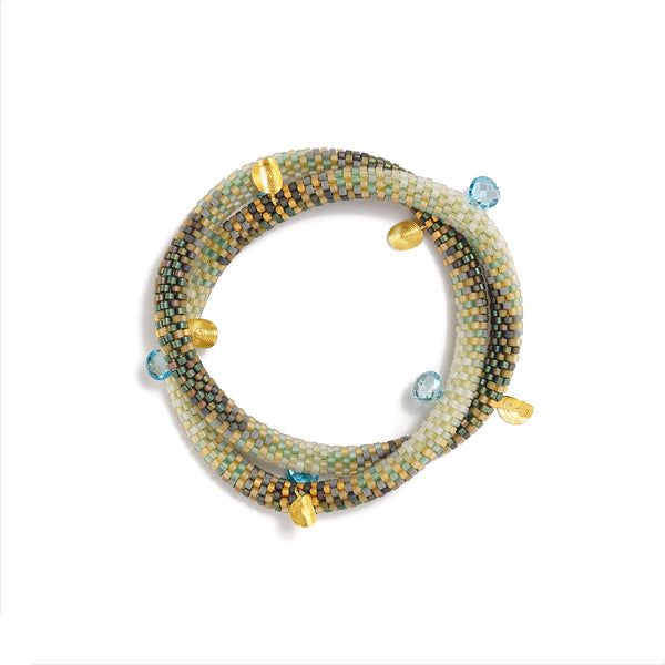 Pools of Light Pattern Bracelet by Claire Kahn | _18K _yellow gold bead ...