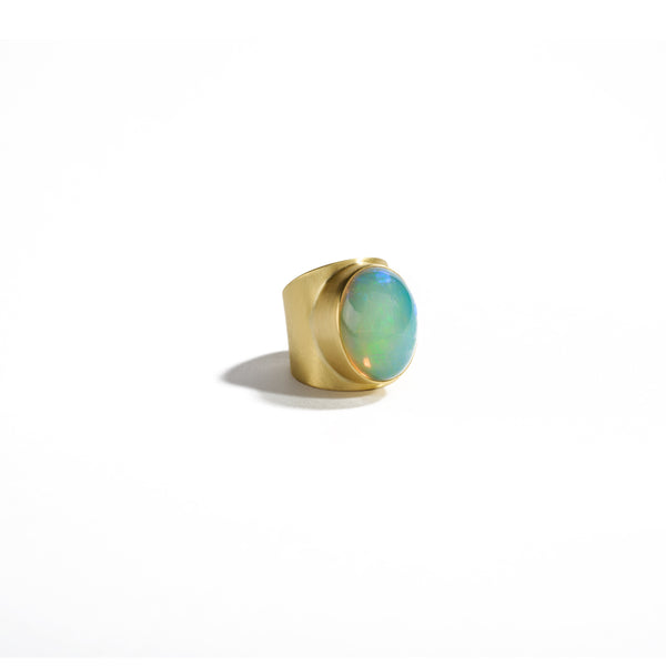 Opal Shield Shape Ring by Heather Guidero | _18K _ethiopian opal ...