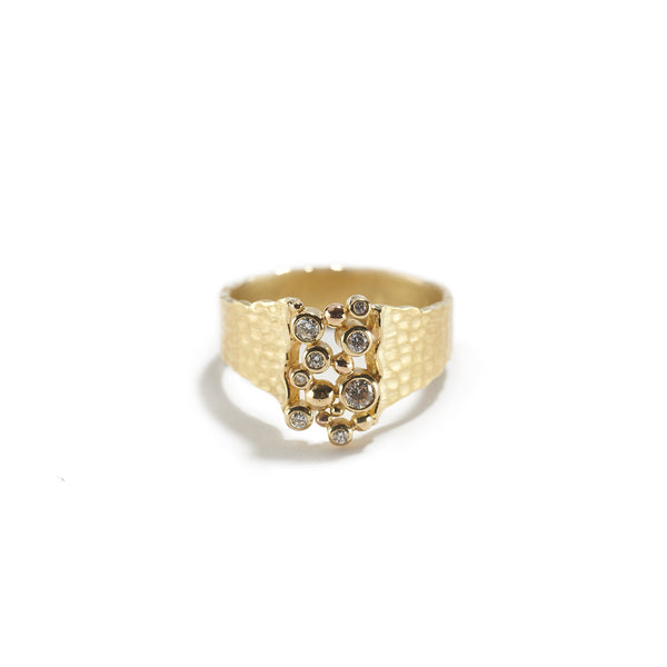 Carved Glacier Center Crevasse Ring by Barbara Heinrich | _18K _Forged ...