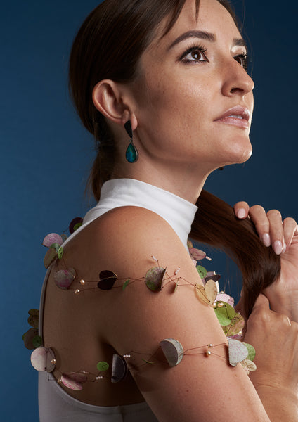 Green, Pink, & Pearls Parchment Necklace by Hilde Janich | _insale ...