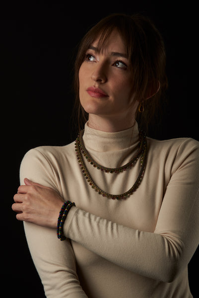 Lyda Bracelet with Sapphire, Chrome Diopside & Lapis by Claire Kahn ...