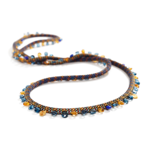 Lyda Pattern Necklace with Topaz, Citrine and Lapis by Claire Kahn ...