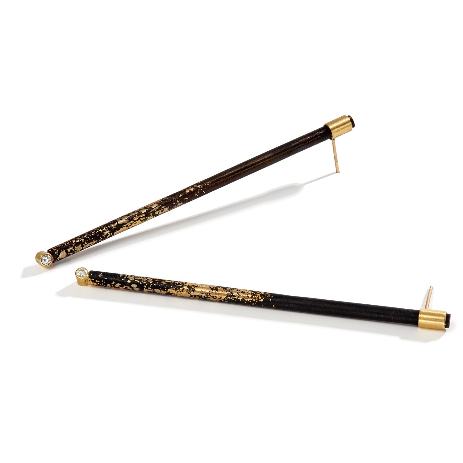 Large Diamond Stick Earrings by Pat Flynn | _18K _22k _insale Diamond ...